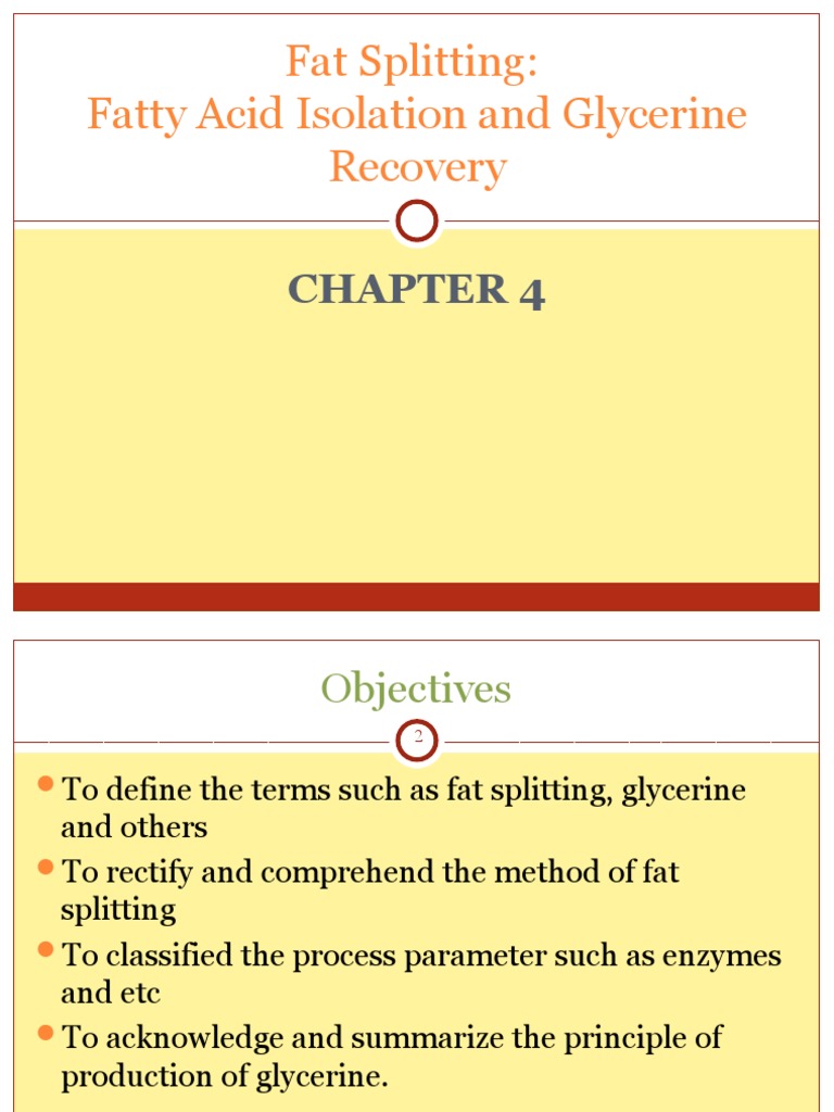 Fat Splitting: Fatty Acid Isolation and Glycerine Recovery | PDF ...