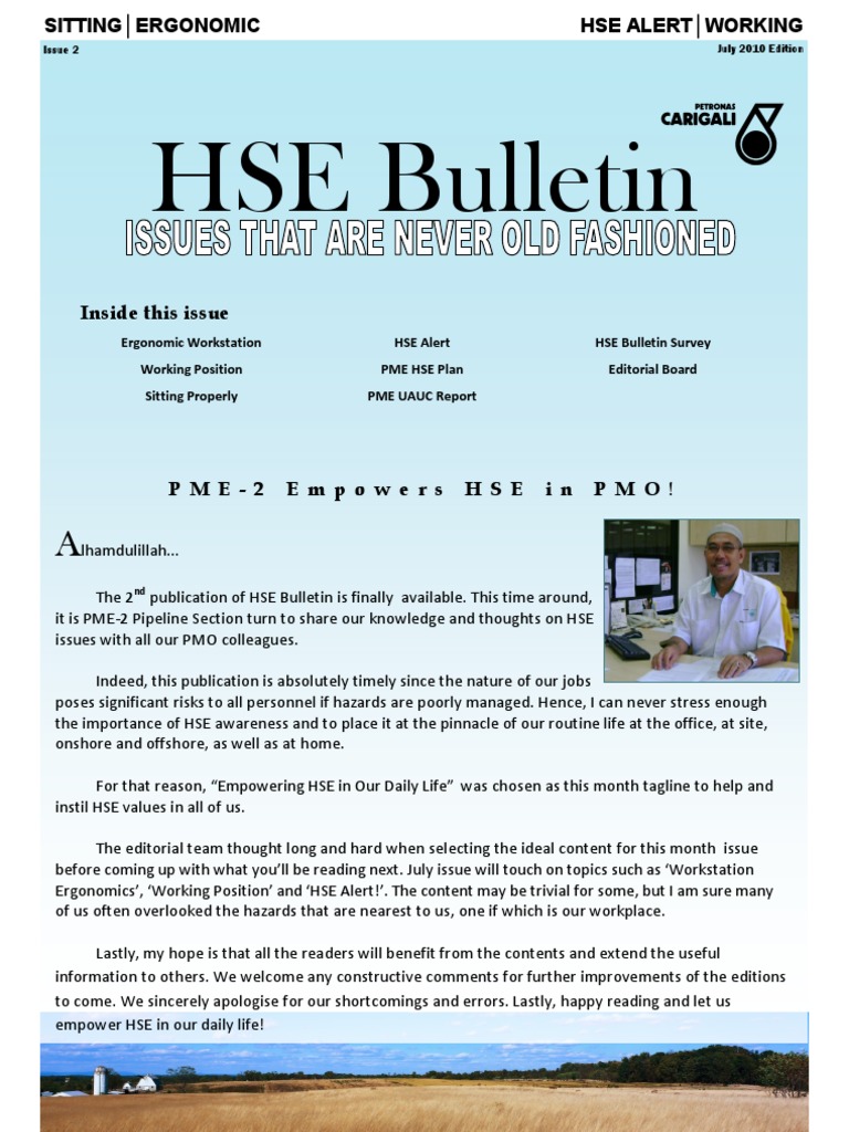 PME-2 HSE Bulletin - Rev 0 | PDF | Computer Keyboard | Chair