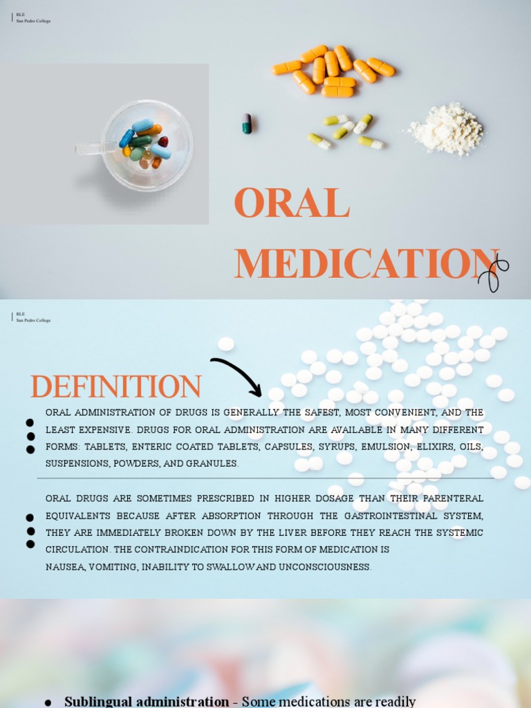 Oral Medication | PDF | Tablet (Pharmacy) | Pharmacy