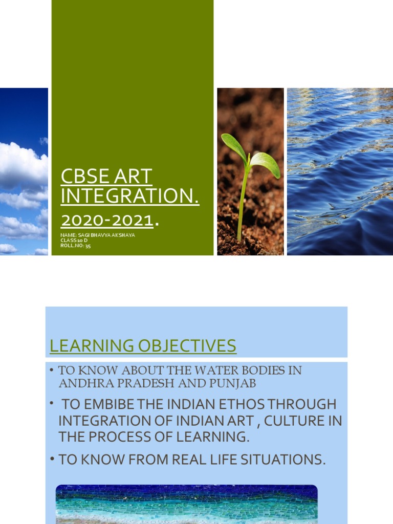 Cbse Art Integration. 2020-2021: Name: Sagi Bhavya Akshaya Class 10 D ...