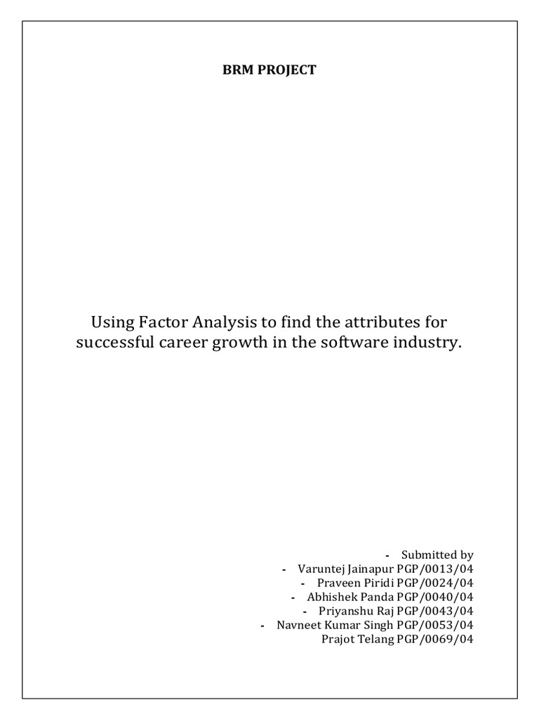 BRM Report | PDF | Factor Analysis | Variance