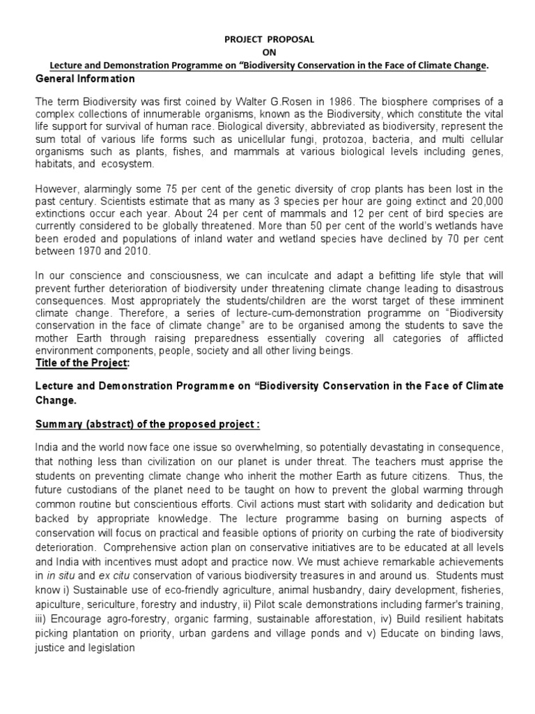 Project Proposal On Lecture and Demonstration Programme On ...