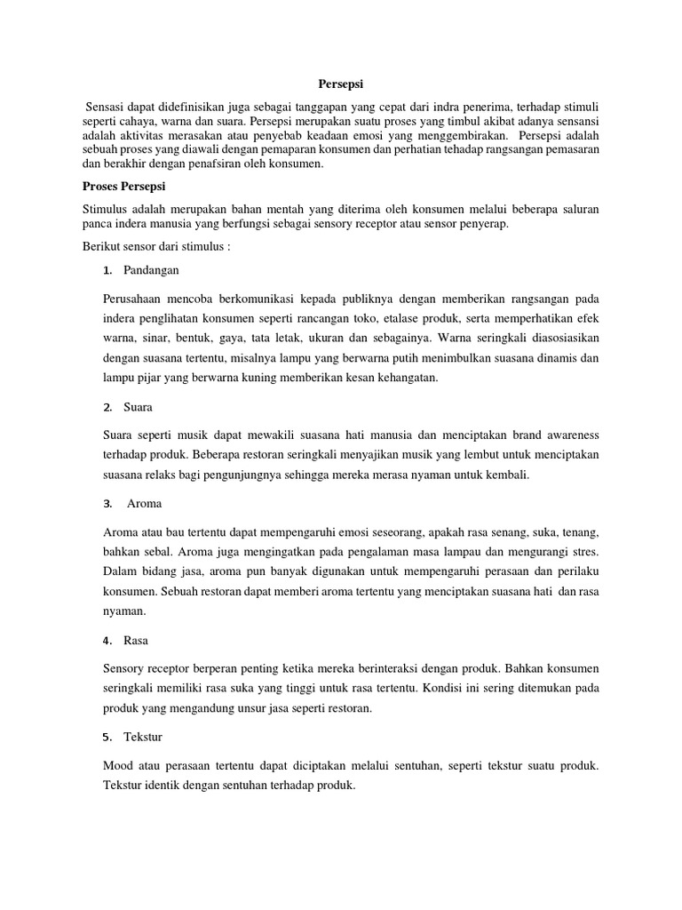 Persepsi Perilaku Konsumen | PDF