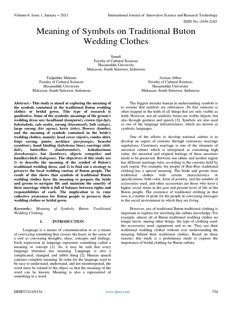 Meaning of Symbols On Traditional Buton Wedding Clothes | PDF | Bride ...