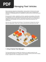 Fleet Management Policy Sample | PDF | Traffic Collision | Driving