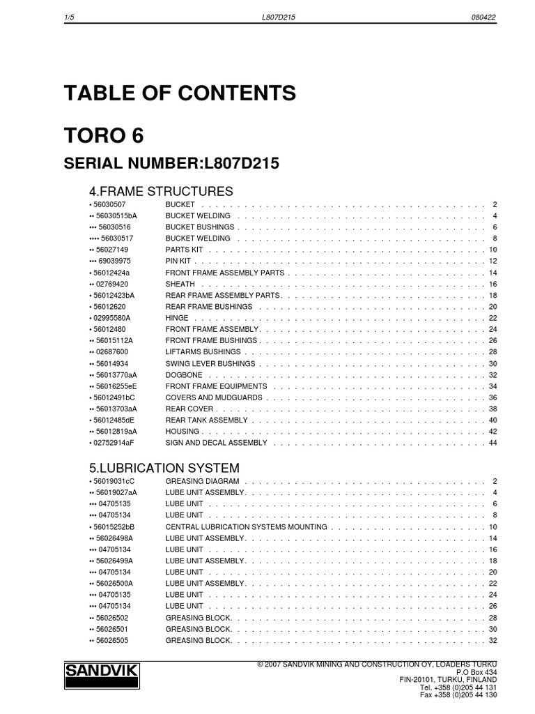 Contents Sandvik | PDF | Transmission (Mechanics) | Vehicles