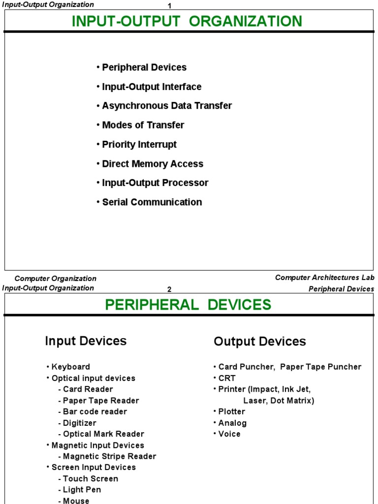 I O Organization | PDF | Input/Output | Computer Data Storage