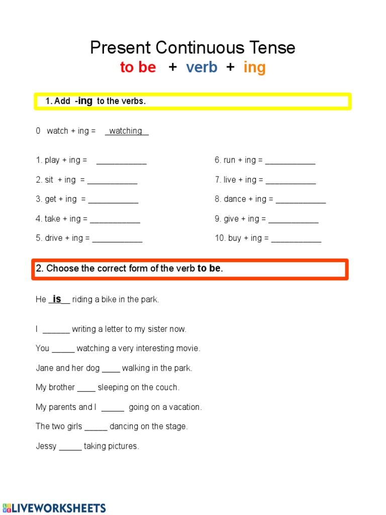Present Continuous Tense: To Be | PDF