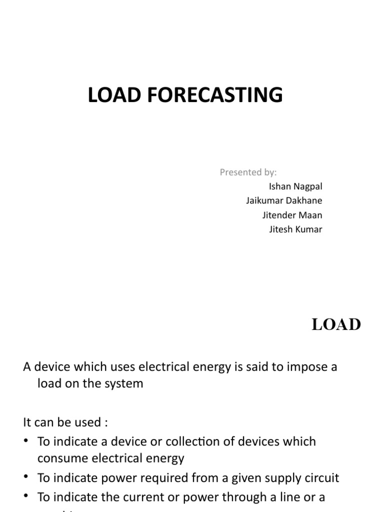 Load Forecasting: Presented by | PDF | Forecasting | Correlation And Dependence