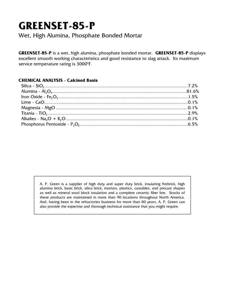 Greenset 85 P | PDF | Technology & Engineering