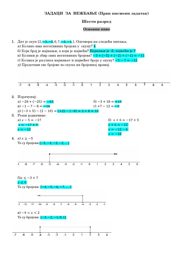 Microsoft Word - Resenja 6 Razred | PDF