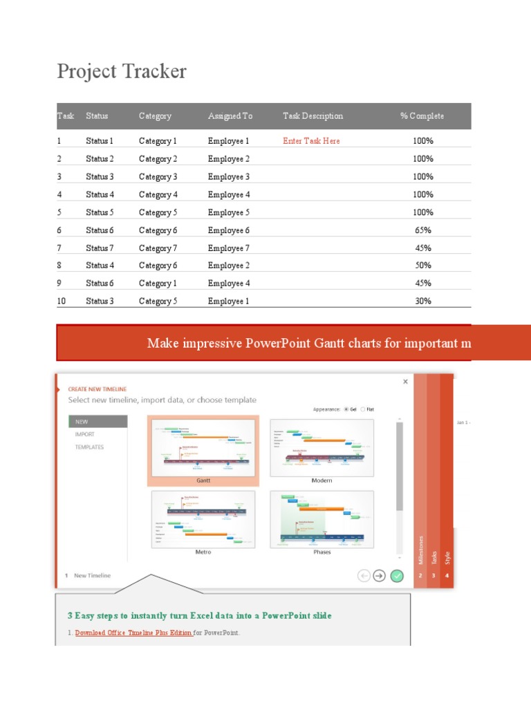 Project Tracker: Make Impressive Powerpoint Gantt Charts For Important ...