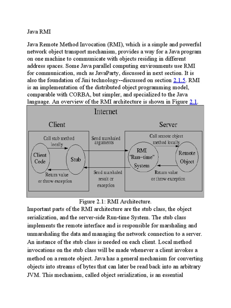 Rmi Pdf Object Computer Science Java Programming Language