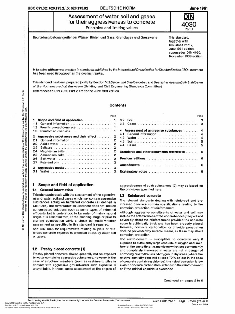 Din 4030-1 - 1991 | PDF | Salt (Chemistry) | Acid