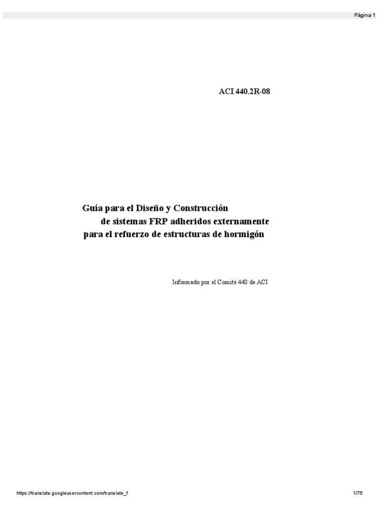 Aci 440 2r 08 - Español | PDF | Hormigón | Acero