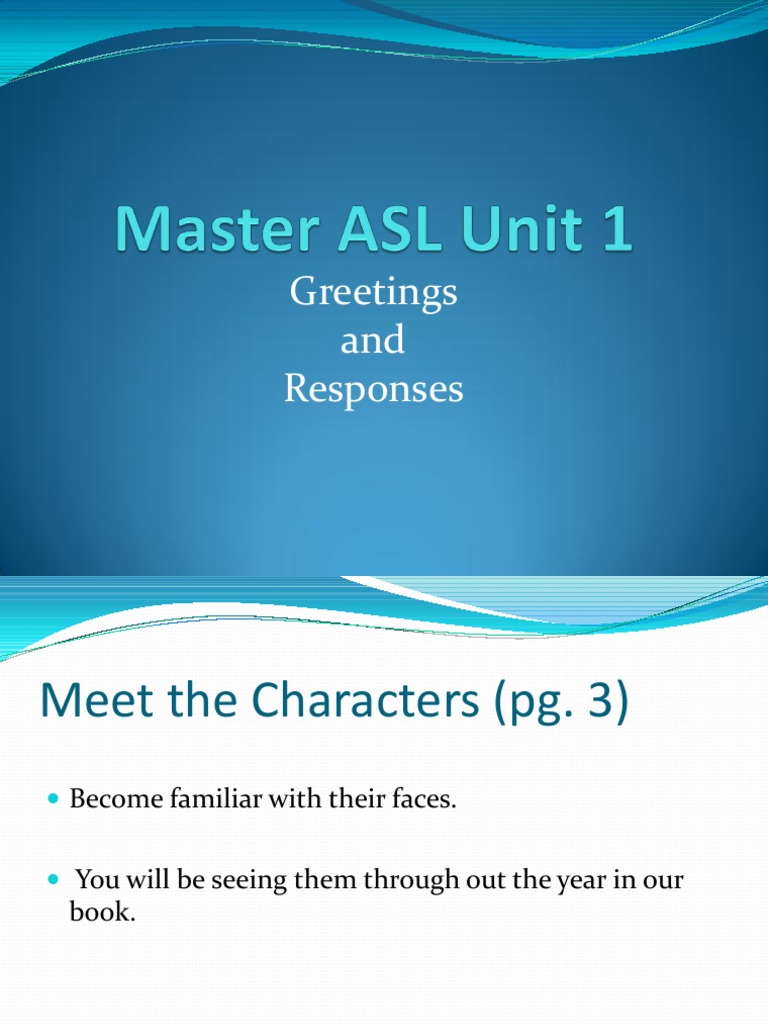 Greetings and Responses Guide for Basic ASL Conversations | PDF ...