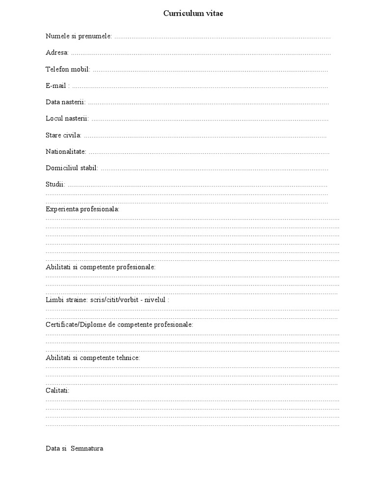 Model - CV Simplu | PDF