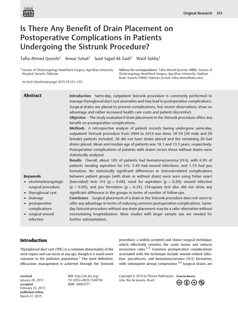 Sistrunk | PDF | Surgery | Patient