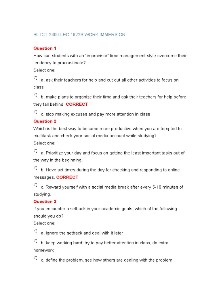 BL Ict 2300 Lec 1922s Work Immersion by Bryan Joshua | PDF | Interview ...