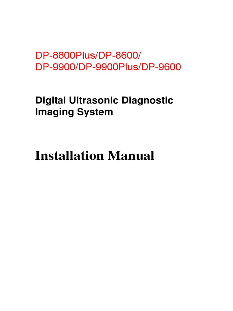 Mindray DP-8800-9900 - Installation Manual | PDF | Screw | Electrical Connector
