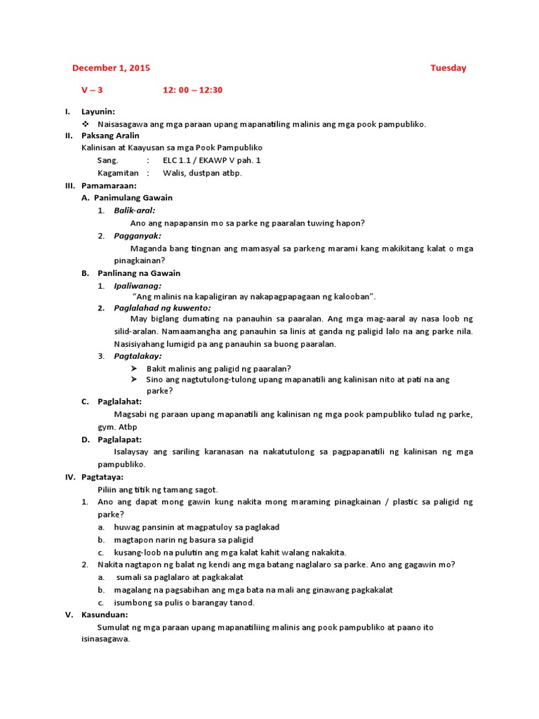 Lesson Plan in GMRC Updated | PDF