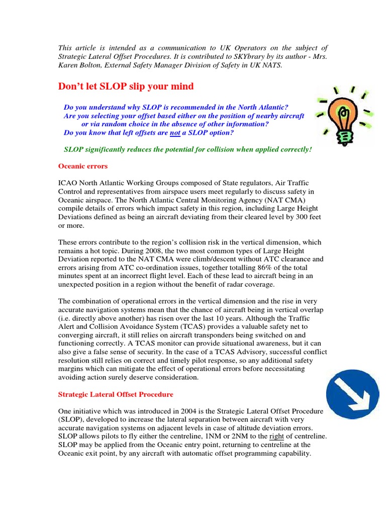 SLOP | PDF | Air Traffic Control | Aviation Safety