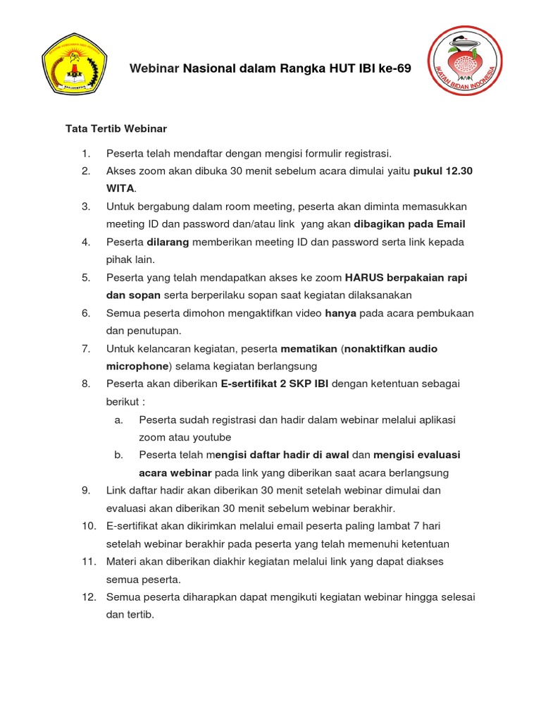 Tata Tertib Webinar Nasional | PDF