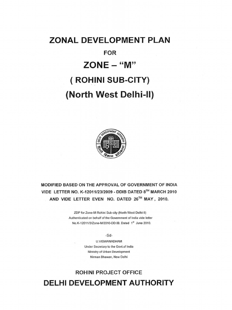 Rohini Subcity Zonal Plan M | PDF