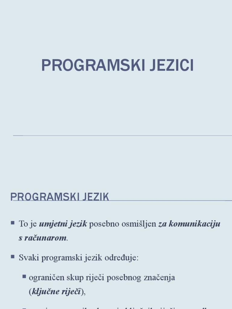 2019 PJPJ Programski Jezici | PDF