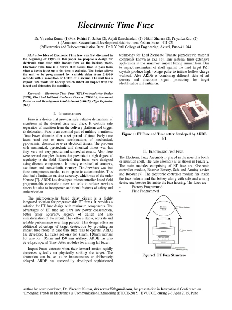 Electronic Time Fuze Design | PDF | Fuze | Capacitor