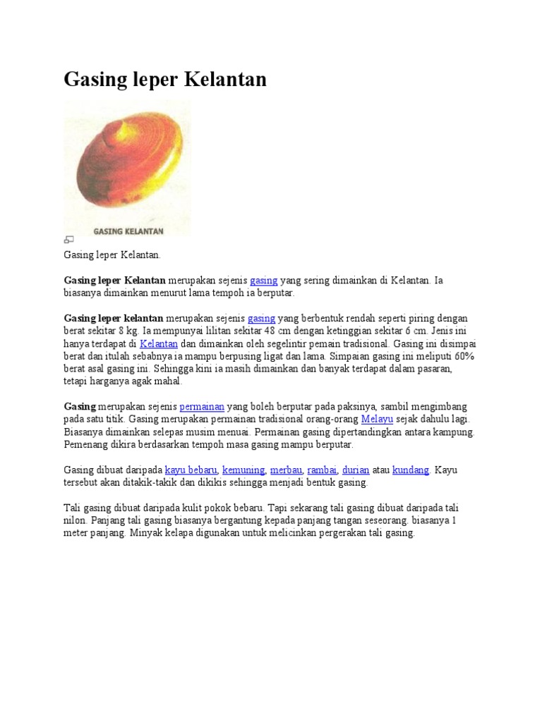 Gasing Leper Kelantan | PDF