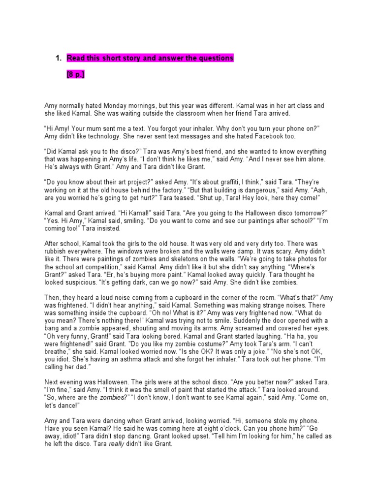 Read This Short Story and Answer The Questions (8 P.) | PDF | Home & Garden