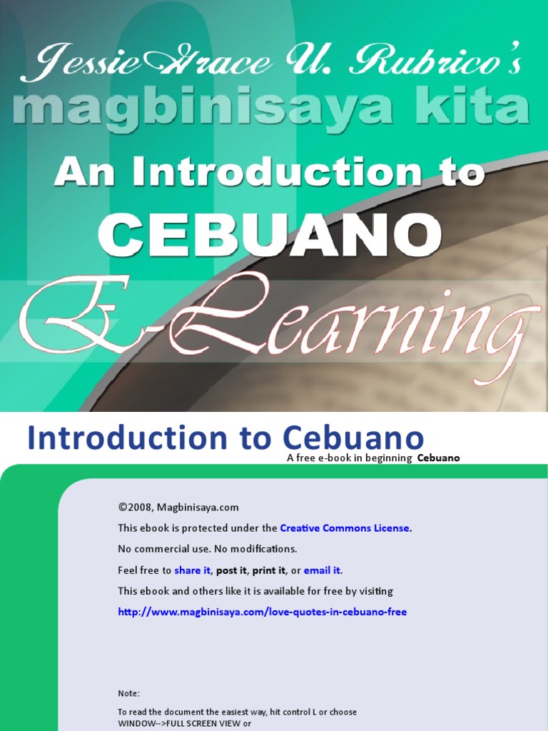 Cebuano For Beginners | PDF