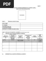 APEL(A) Level 7 Portfolio Application Form | PDF