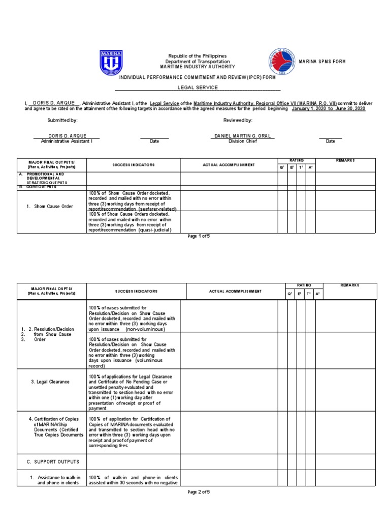 Target - Ipcr Jan-June 2020 | Download Free PDF | Government | Business
