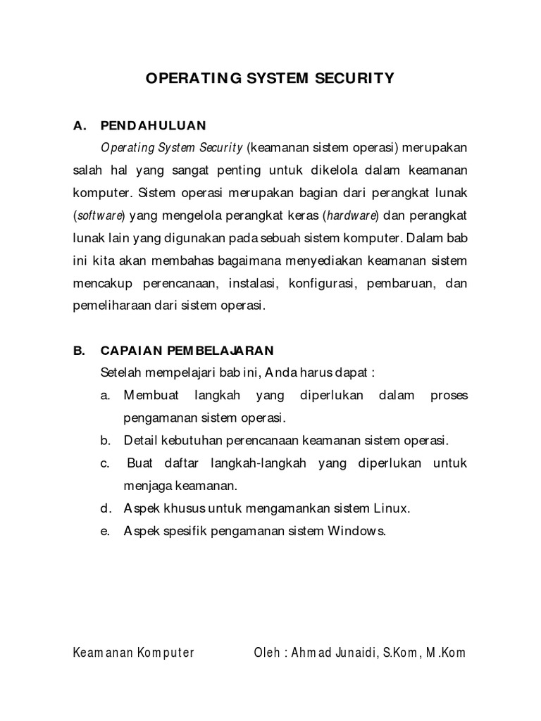 Operating System Security | PDF