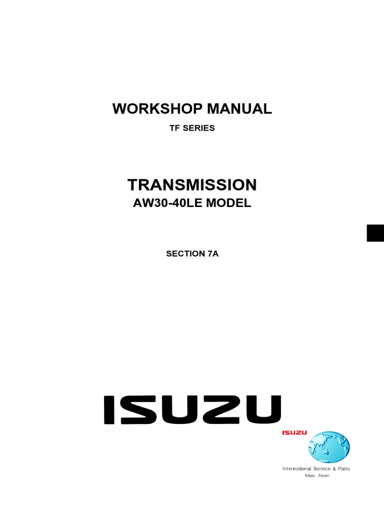 Transmission AW30-40LE Model | PDF | Transmission (Mechanics ...