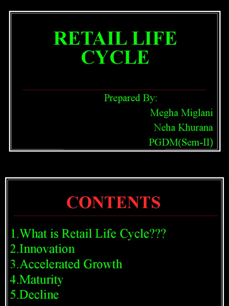 Retail Life Cycle: Prepared By: Megha Miglani Neha Khurana PGDM (Sem-II ...