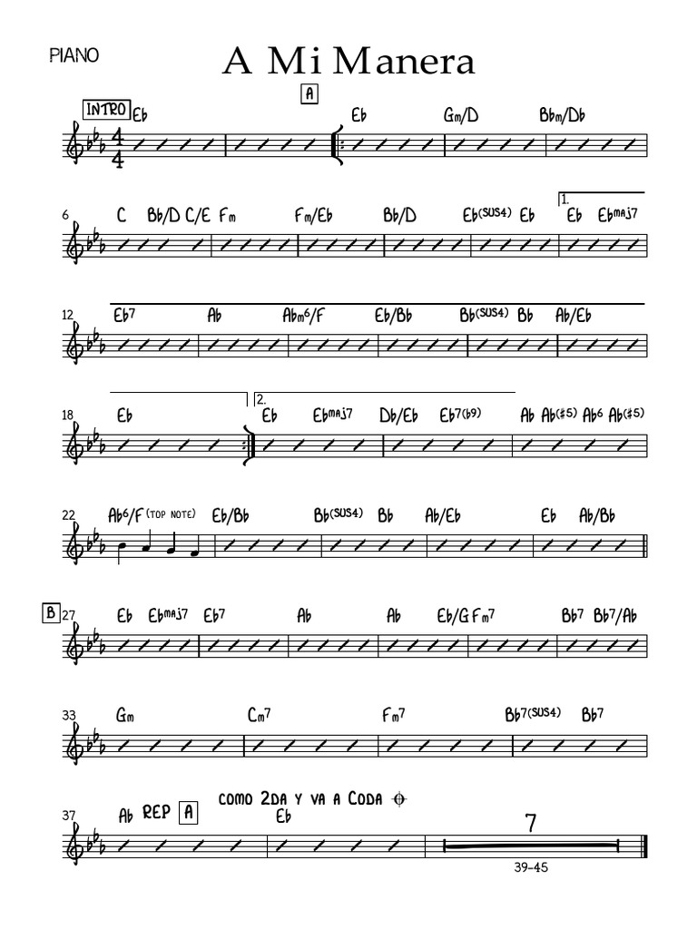 My Way - Piano | PDF