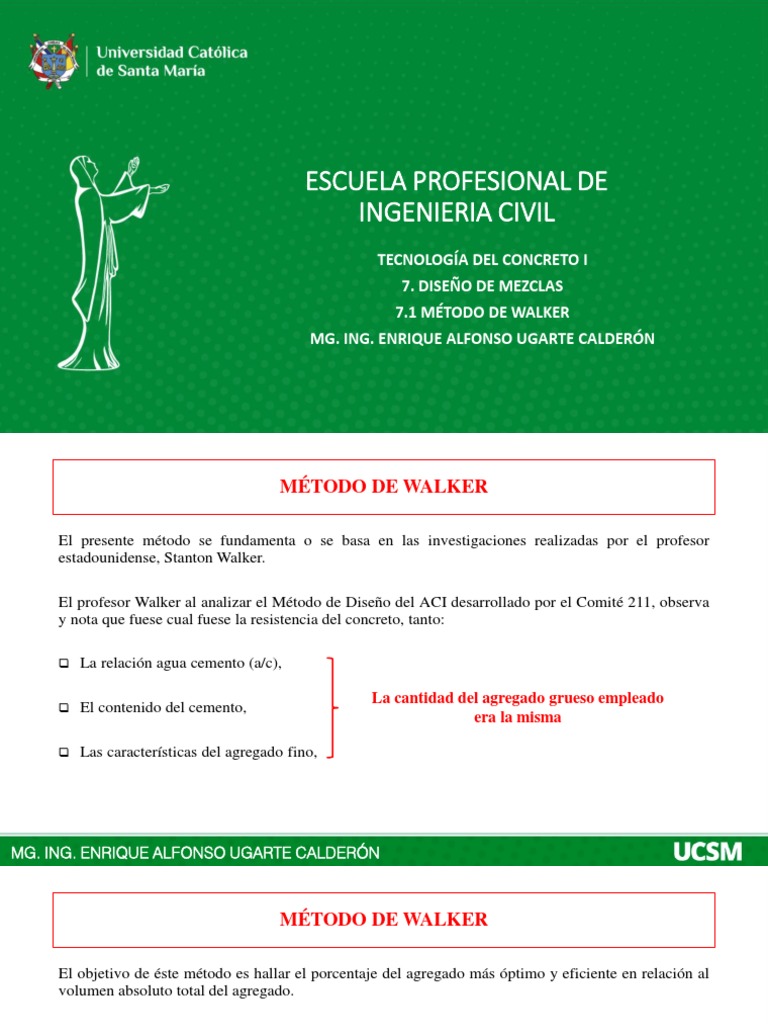2020 7.1 Método de Walker Ok Ucsm | PDF | Hormigón | Cemento