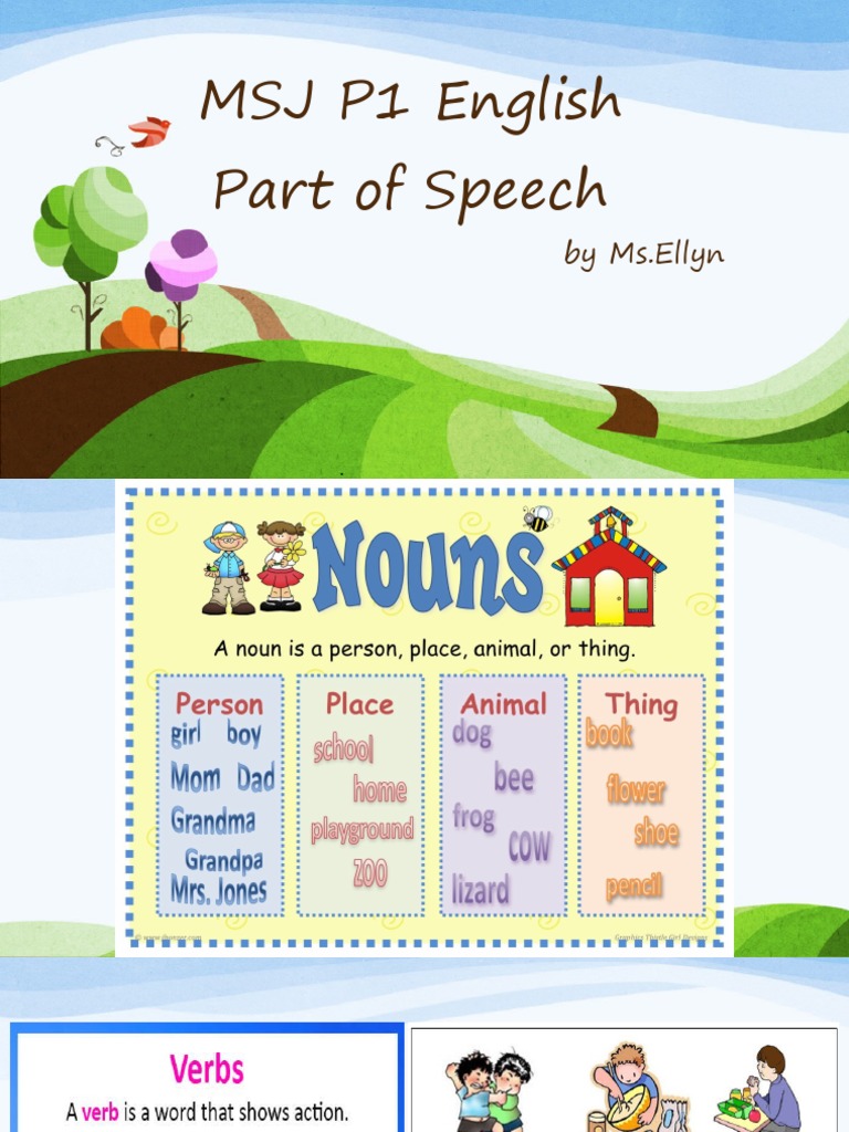 Part of Speech Nouns Verb Adjective | PDF