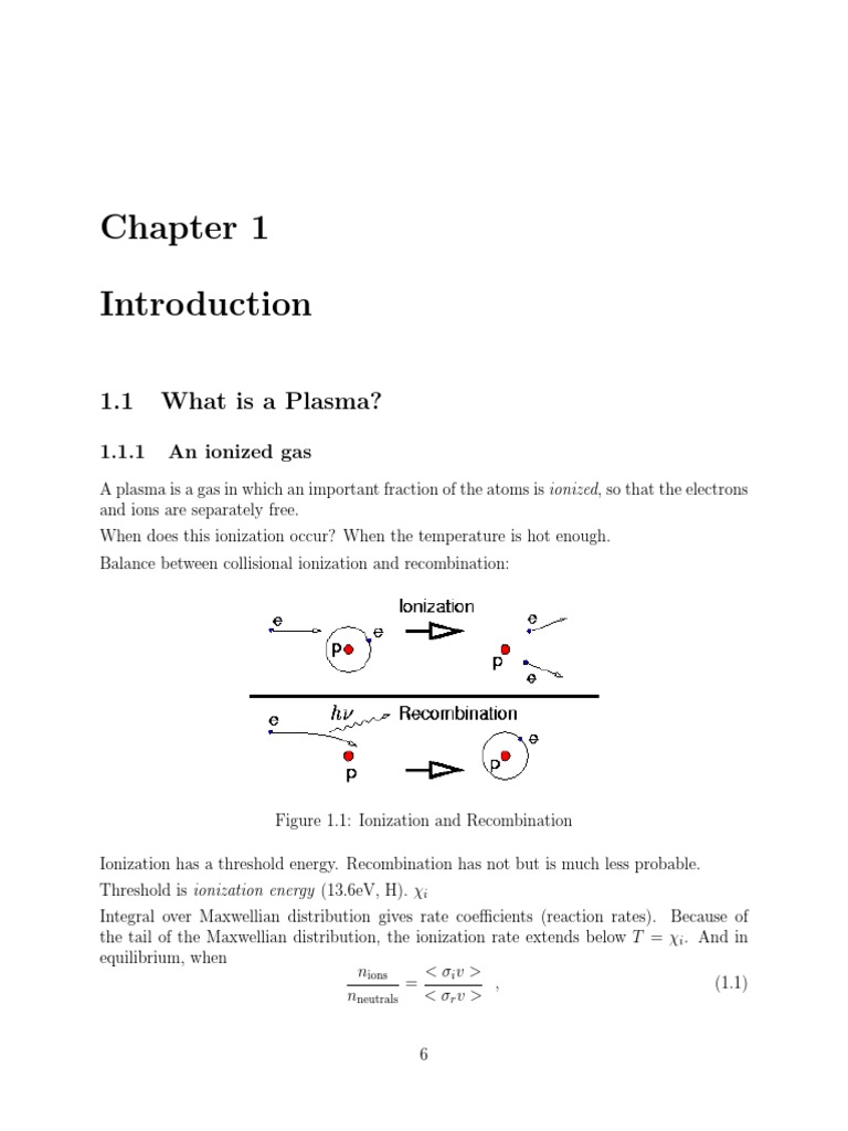 Plasma Physics Basics | PDF | Plasma (Physics) | Ionization