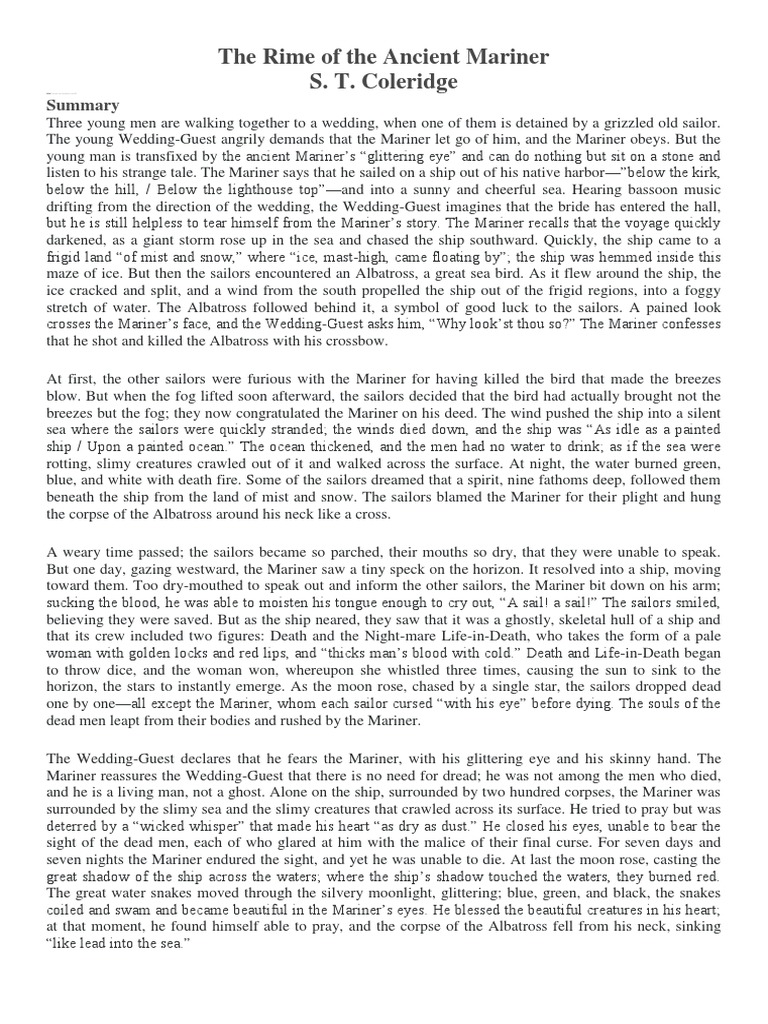 The Rime of The Ancient Mariner S. T. Coleridge | PDF | Nature