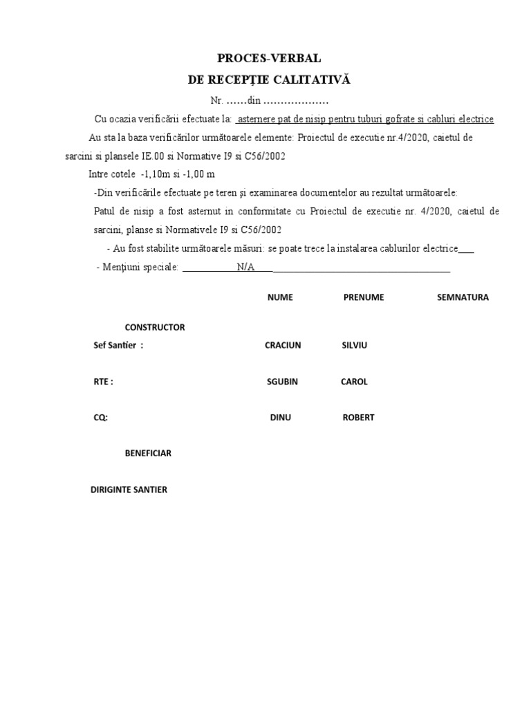 03 EE PVRC Pat de Nisip Cabluri Exterioare | PDF