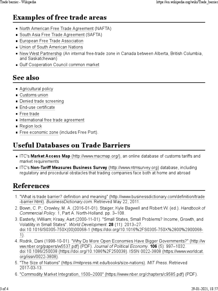 Examples of Free Trade Areas | PDF | Free Trade | Macroeconomic Policy