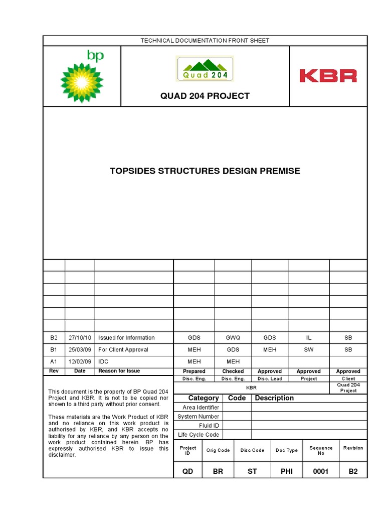 Structural Design Premise for the Quad 204 FPSO Topsides Structures ...