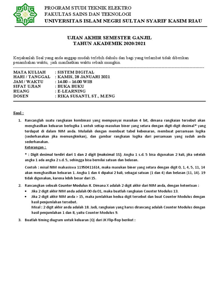 Jawaban Nanda Okta Putra - UAS Sistem Digital | PDF