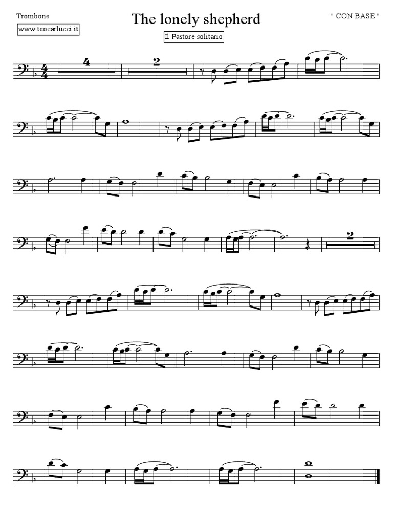 The Lonely Shepherd - Trombone (Re-) | PDF
