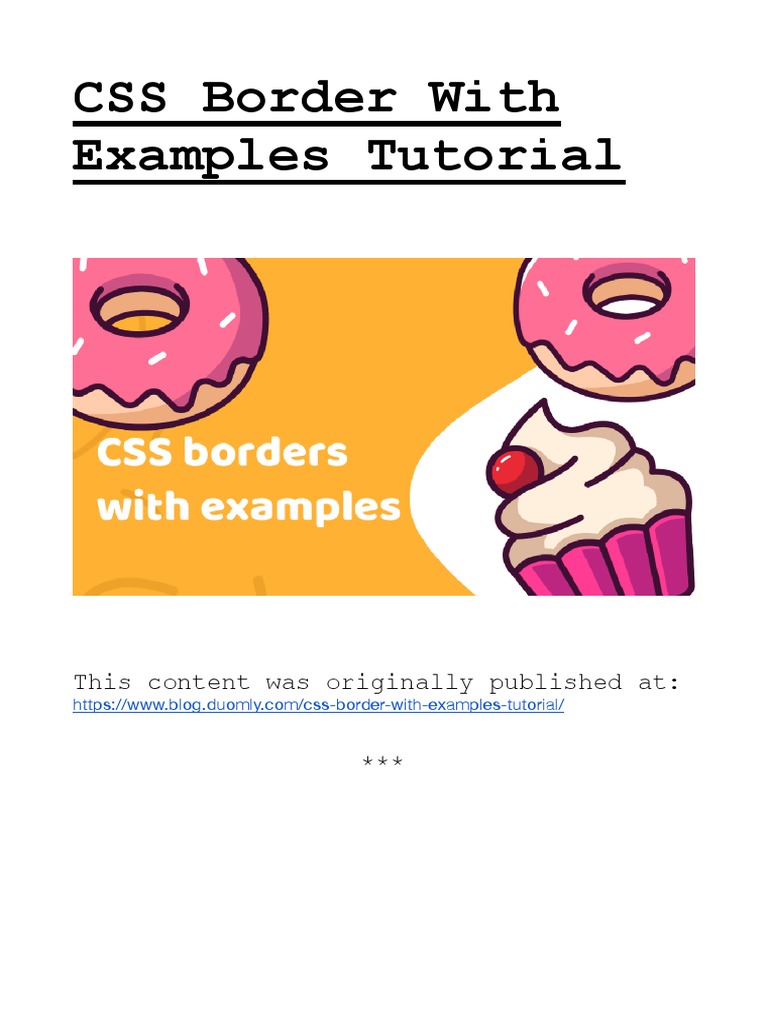 Css Border Examples Pdf 