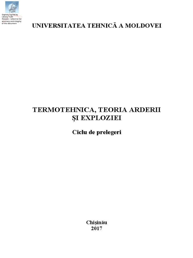 Termotehnica Teoria Arderii Preleg DS | PDF